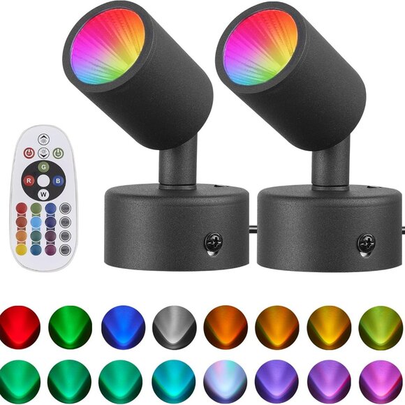 Other | 2 Pack S Indoor Spot Lights Indoor Accent Lighting Rgbw Color ...